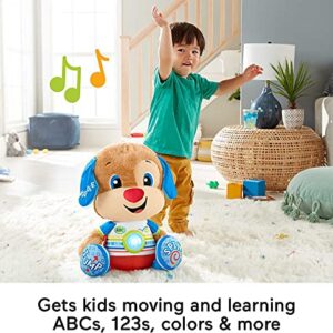 Fisher-Price Laugh & Learn So Big Puppy, Large Musical Plush Toy with Learning Content for Toddlers and Preschool Kids