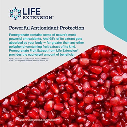 Life Extension Pomegranate Supplement for Cardiovascular Health Support – Non-GMO, Gluten-Free - 30 Vegetarian Capsules