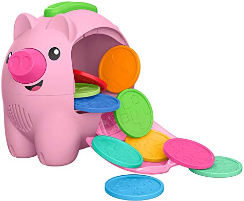 Fisher-Price Laugh & Learn Musical Toy Count & Rumble Piggy Bank With Songs And Motion For Baby & Toddler Ages 6+ Months