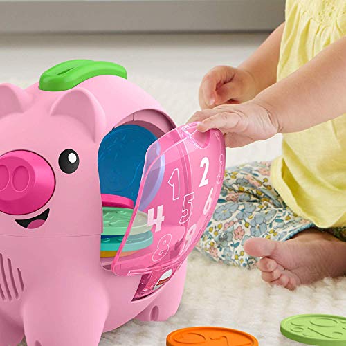 Fisher-Price Laugh & Learn Musical Toy Count & Rumble Piggy Bank With Songs And Motion For Baby & Toddler Ages 6+ Months