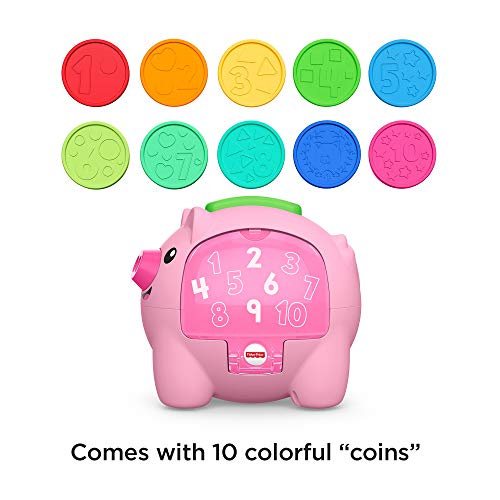 Fisher-Price Laugh & Learn Musical Toy Count & Rumble Piggy Bank With Songs And Motion For Baby & Toddler Ages 6+ Months