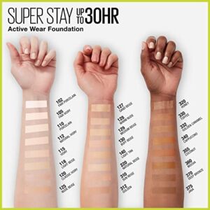 Maybelline Super Stay Full Coverage Liquid Foundation Active Wear Makeup, Up to 30Hr Wear, Transfer, Sweat & Water Resistant, Matte Finish, Classic Ivory, 1 Count