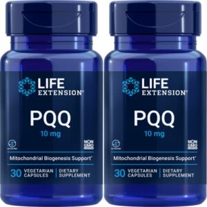 life extension pqq caps with pqq 10 mg, 30 vcaps (2 pack)