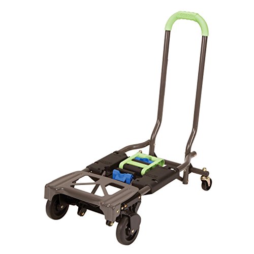 Cosco 12323ASB1E Handtruck, 4 in 1, Steel & Shifter 300-Pound Capacity Multi-Position Heavy Duty Folding Hand Truck and Dolly, Green - 12222PBG1E