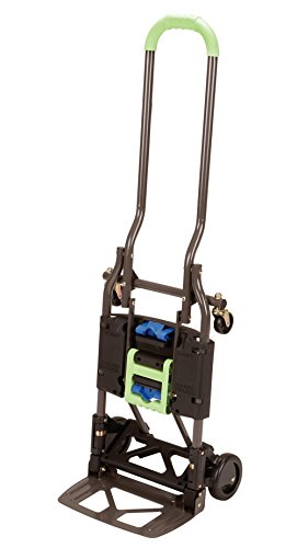 Cosco 12323ASB1E Handtruck, 4 in 1, Steel & Shifter 300-Pound Capacity Multi-Position Heavy Duty Folding Hand Truck and Dolly, Green - 12222PBG1E