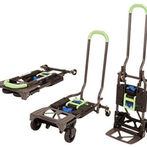 Cosco 12323ASB1E Handtruck, 4 in 1, Steel & Shifter 300-Pound Capacity Multi-Position Heavy Duty Folding Hand Truck and Dolly, Green - 12222PBG1E