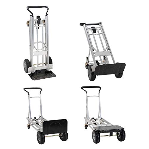 Cosco 12323ASB1E Handtruck, 4 in 1, Steel & Shifter 300-Pound Capacity Multi-Position Heavy Duty Folding Hand Truck and Dolly, Green - 12222PBG1E