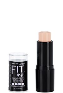 maybelline new york fit me shine-free + balance stick foundation, porcelain, 0.32 oz.