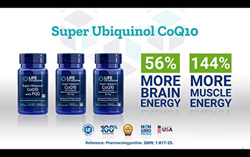 Life Extension COQ10 Super Ubiquinol 100mg 90 Count (Pack of 2) with Enhanced Mitochondrial Support