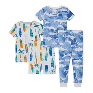 Burt's Bees Baby Baby Boys' Pajamas, Tee and Pant 2-Piece Pj Set, 100% Organic Cotton, Hang Ten 2Pk