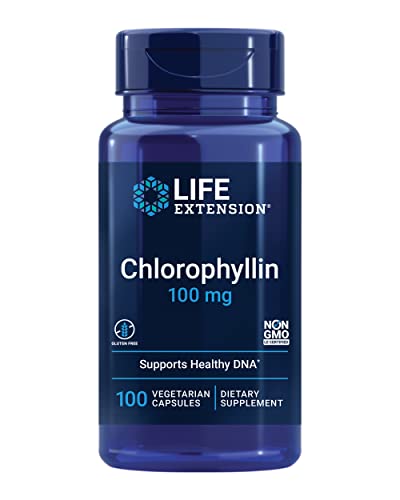 Life Extension Chlorophyllin 100mg – Powerful Antioxidant Supplement Pill for DNA, Liver Health and Detox – Non-GMO, Gluten-Free, Vegetarian - 100 Capsules