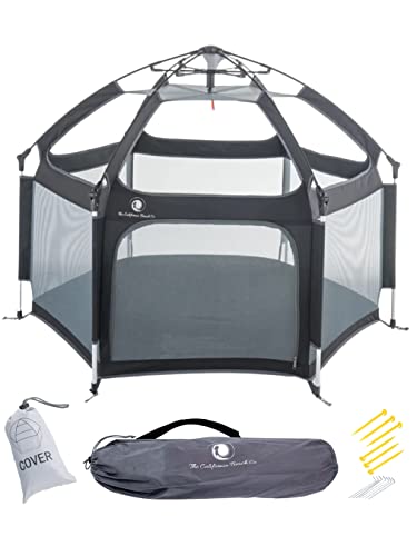 POP 'N GO Premium Indoor and Outdoor Baby Playpen - Portable, Lightweight, Pop Up Pack and Play Toddler Play Yard w/ Canopy and Travel Bag - Black