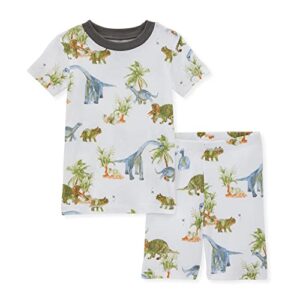 burt’s bees baby baby boys’ pajamas, tee and pant 2-piece pj set, 100% organic cotton, grazing dinos