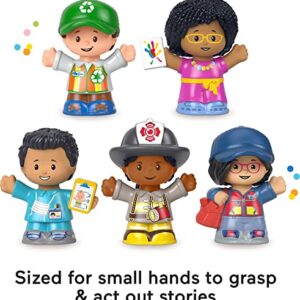 Fisher-Price Little People Surprise & Sounds Home [Amazon Exclusive] & Little People Community Heroes, Figure Set Featuring 5 Character Figures for Toddlers and Preschool Kids Ages 1 to 5 Years