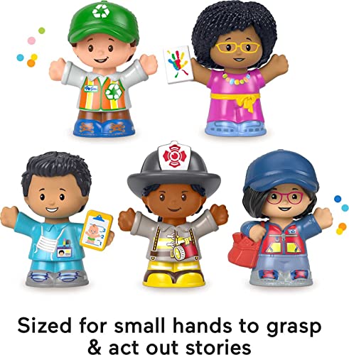 Fisher-Price Little People Surprise & Sounds Home [Amazon Exclusive] & Little People Community Heroes, Figure Set Featuring 5 Character Figures for Toddlers and Preschool Kids Ages 1 to 5 Years