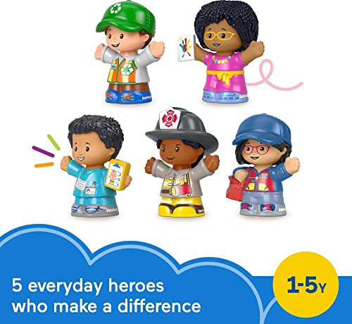 Fisher-Price Little People Surprise & Sounds Home [Amazon Exclusive] & Little People Community Heroes, Figure Set Featuring 5 Character Figures for Toddlers and Preschool Kids Ages 1 to 5 Years