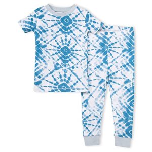 burt’s bees baby baby boys’ pj set, tee and pant 2-piece pajamas, 100% organic cotton, diamond tie dye, 2t