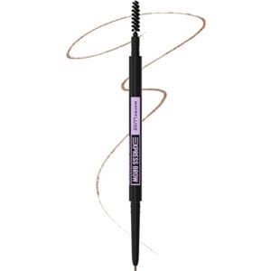 maybelline brow ultra slim defining eyebrow makeup mechanical pencil with 1.55 mm tip and blending spoolie for precisely defined eyebrows, blonde, 0.003 oz.