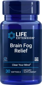 life extension brain fog relief caffeine-free, fast-acting nootropic formula helps clear your mind – gluten-free, non-gmo – 30 softgels