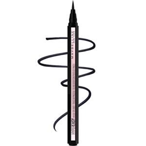 maybelline hyper easy liquid pen no-skip eyeliner, satin finish, waterproof formula, eye liner makeup, pitch black, 0.018 fl; oz