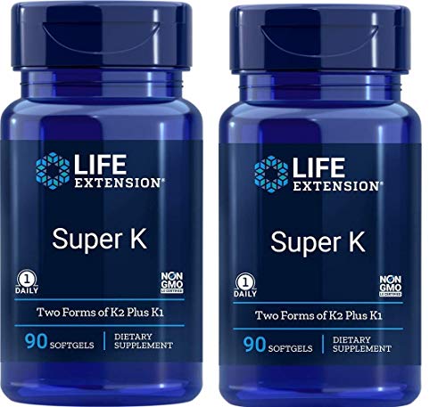 Life Extension SUPER K W/ ADVANCED K2 COMPLEX 90 SOFTGELS (2 Pack)