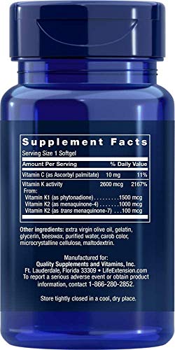 Life Extension SUPER K W/ ADVANCED K2 COMPLEX 90 SOFTGELS (2 Pack)