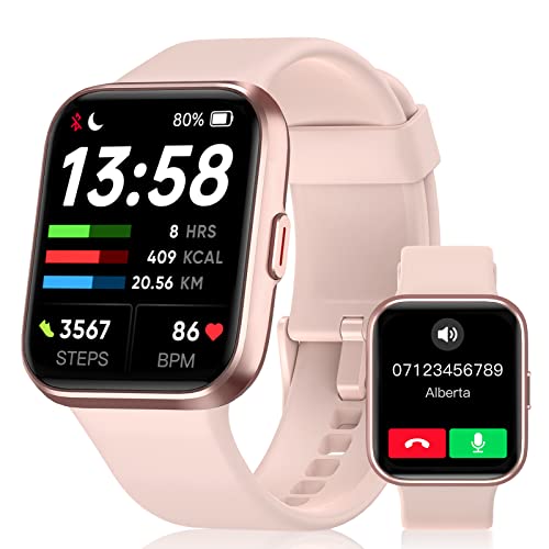 Fitness Tracker, Smart Watch with Alexa [Answer/Make Call] 24/7 Heart Rate，Blood Oxygen Monitor, Sleep Tracker, IP68 Waterproof Activity Trackers and Smart Watches for Android iOS