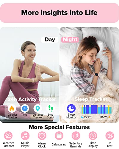 Fitness Tracker, Smart Watch with Alexa [Answer/Make Call] 24/7 Heart Rate，Blood Oxygen Monitor, Sleep Tracker, IP68 Waterproof Activity Trackers and Smart Watches for Android iOS