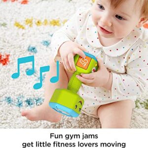 Fisher-Price Laugh & Learn Baby To Toddler Toy Countin’ Reps Dumbbell Rattle With Lights & Music For Ages 6+ Months