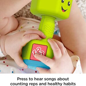 Fisher-Price Laugh & Learn Baby To Toddler Toy Countin’ Reps Dumbbell Rattle With Lights & Music For Ages 6+ Months