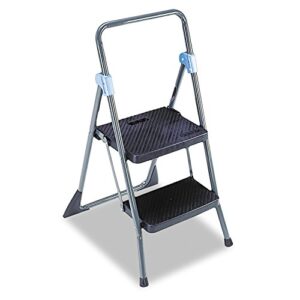 Cosco 11829GGB Steel 2 Folding Step Stool, Gray