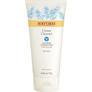 burt’s bees intense hydration cream cleanser, moisturizing face wash with clary sage, 6 oz (package may vary)