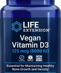 Life Extension Vegan Vitamin D3, Joint/Bone Health, Immune Support, Non-GMO, Gluten Free, 60 Count