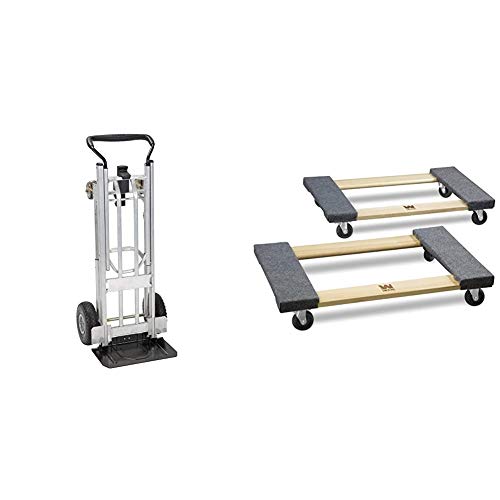 Cosco 12323ASB1E Handtruck, 4 in 1, Steel & Wen 1320 lbs. Capacity 18 in. x 30 in. Hardwood Furniture Moving Dolly, Two Pack