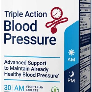 Life Extension Triple Action Healthy Blood Pressure Support, Flavonoid, Quercetin, Gluten-Free, Vegetarian, Non-GMO, AM & PM Tablets, 60 Count