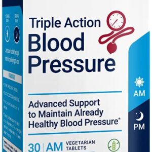 Life Extension Triple Action Healthy Blood Pressure Support, Flavonoid, Quercetin, Gluten-Free, Vegetarian, Non-GMO, AM & PM Tablets, 60 Count