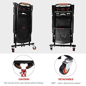 Folding Hand Truck and Dolly Cart Heavy Duty 400 lbs Capacity,2 in 1 One-Button Folding Portable Flatbed,Moving Dolly with Bungee Cord for Transport,Luggage Handling