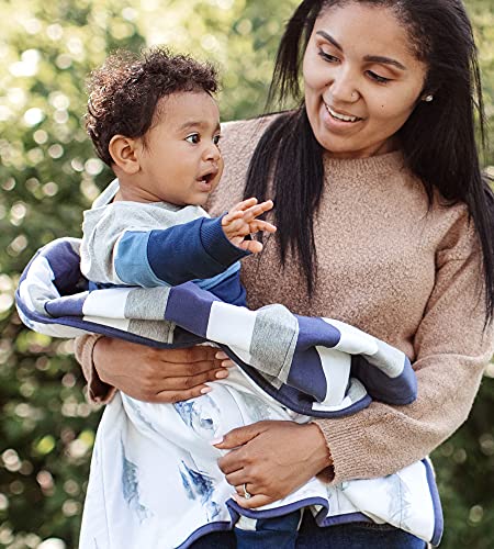 Burt's Bees Baby - Reversible Blanket, Multipurpose Nursery & Tummy Time Organic Jersey Cotton Baby Blanket (On the Road), One Size 30"x40"(Pack of 1)