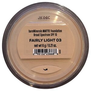 bare escentuals bare minerals foundation matte spf 15 fairly light, large, 0.21 ounce