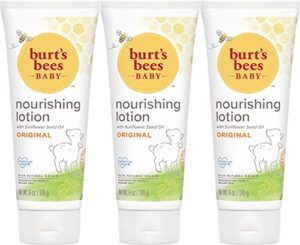 burt’s bees baby nourishing lotion, original scent baby lotion – 6 ounce tube – pack of 3