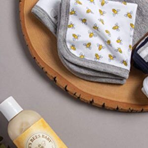 Burt's Bees Baby Washcloths, Absorbent Knit Terry, Super Soft 100% Organic Cotton Heather Grey