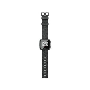 Fitbit Versa Special Edition Smart Watch - Charcoal Woven & Black Band (Renewed)