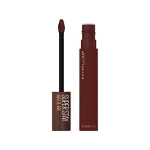 maybelline new york superstay matte ink liquid lipstick, coffee edition, mocha inventor, 0.17 ounce