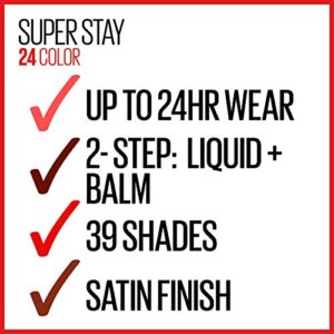 Maybelline Super Stay 24, 2-Step Liquid Lipstick Makeup, Long Lasting Highly Pigmented Color with Moisturizing Balm, Timeless Rose, Pink, 1 Count