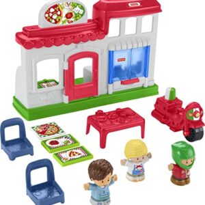 Fisher-Price Little People Toddler Playset We Deliver Pizza Place Toy Restaurant with Figures & Accessories for Ages 1+ Years