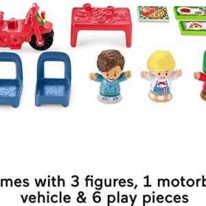 Fisher-Price Little People Toddler Playset We Deliver Pizza Place Toy Restaurant with Figures & Accessories for Ages 1+ Years