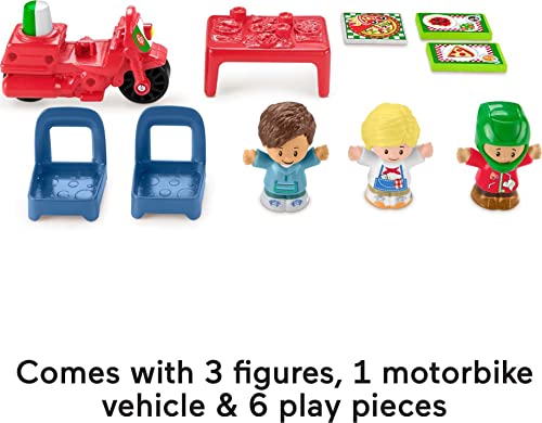 Fisher-Price Little People Toddler Playset We Deliver Pizza Place Toy Restaurant with Figures & Accessories for Ages 1+ Years