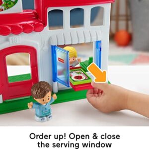 Fisher-Price Little People Toddler Playset We Deliver Pizza Place Toy Restaurant with Figures & Accessories for Ages 1+ Years