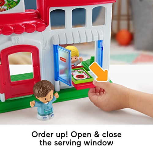 Fisher-Price Little People Toddler Playset We Deliver Pizza Place Toy Restaurant with Figures & Accessories for Ages 1+ Years