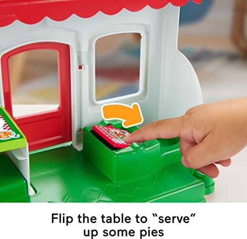 Fisher-Price Little People Toddler Playset We Deliver Pizza Place Toy Restaurant with Figures & Accessories for Ages 1+ Years